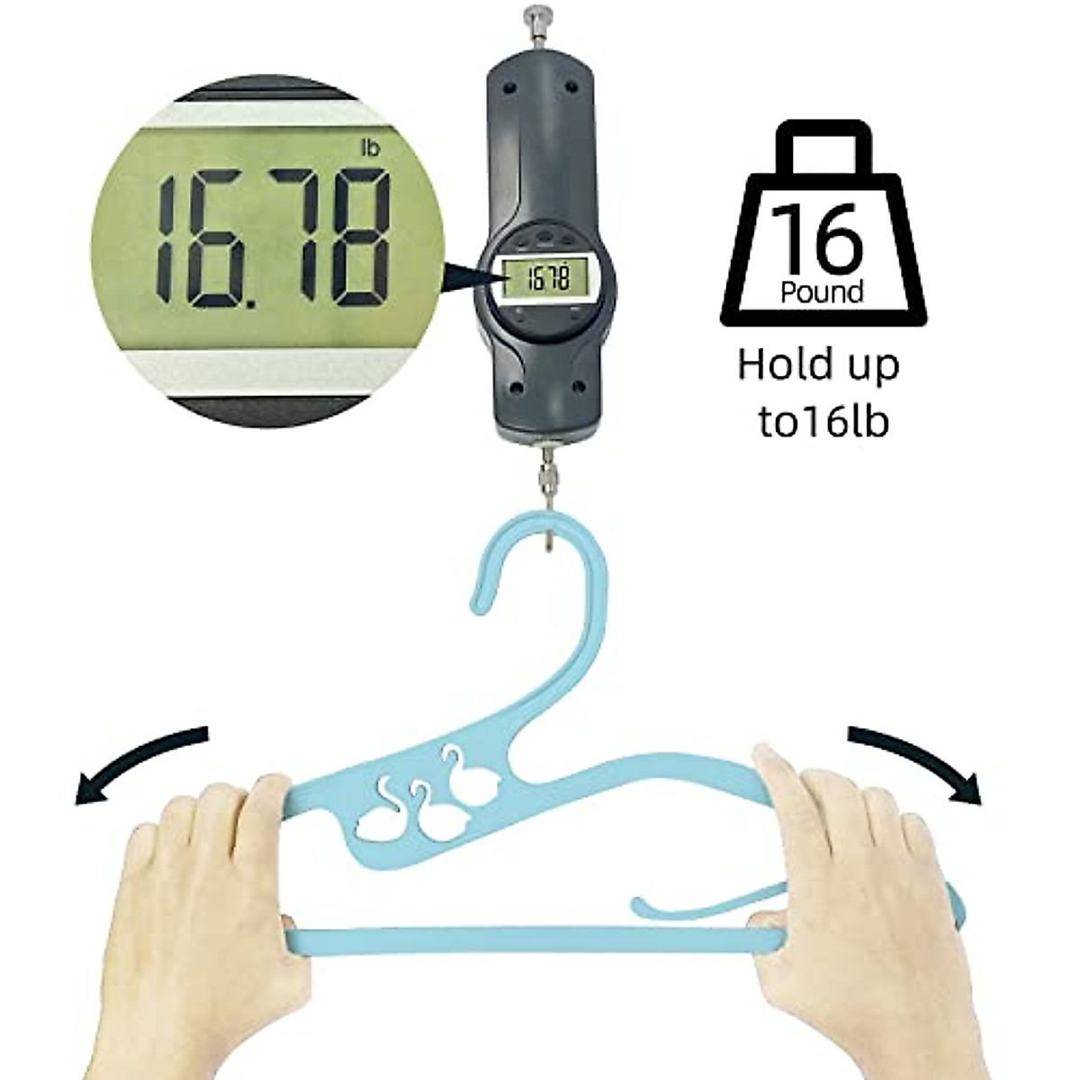 HongFeng Plastic Hangers,Heavy Duty Durable Coat and Clothes Hangers,Lightweight Space Saving Non Slip Hangers (Blue,30 Pack)