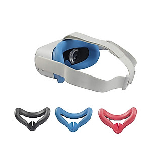 VR Silicone Face Cover for Oculus Quest 2 Accessories Soft Silicone Sweat-Proof Helmet Eye Cover VR Headset Accessories (Blue)