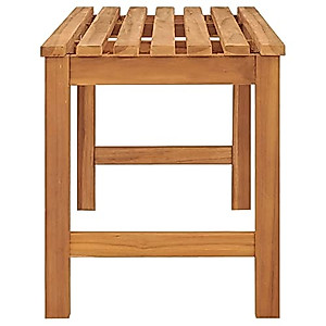 Tidyard Wooden Garden Bench Teak Wood Patio Porch Chair Backless Outdoor Bench for Backyard, Balcony, Park, Lawn Furniture 44.9 x 15.7 x 17.7 Inches (W x D x H)