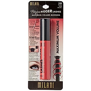 Milani Big and Bigger Lashes Mascara, Black, 0.50 Ounce