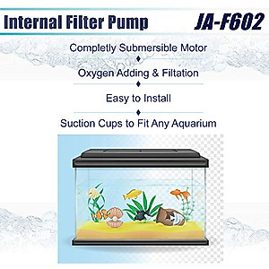 Aqua Dream 320 GPH Submersible Pump(1200L/H,20W) Quiet Internal Aquarium Powerhead Water Pump with 3-in-1 with Filter Functionality Circulation, Filtration,Oxygenation For Pond,Fish Tank,Fountain-1Pc