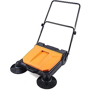 YIYIBYUS Hand-Push Sweeping Sweeper,26 Inch 15L Industrial Manual Push Sweeper Foldable Walk-Behind Floor Sweeping Machine for Clean up Garden Warehouse Road School Hotel
