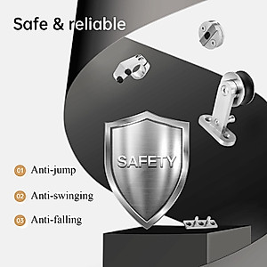 EaseLife 5 FT Top Mount Stainless Steel Sliding Barn Door Hardware Track Kit,Modern,Heavy Duty,Anti-Rust,Slide Smoothly Quietly,Easy Install (5FT Track Kit for 26"~30" Wide Single Door)