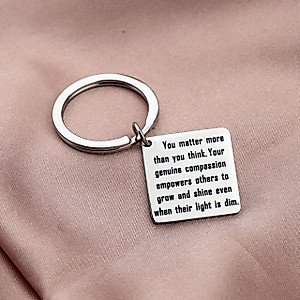 AKTAP Social Worker Gifts Social Worker Jewelry You Matter More Than You Think Thank You Key Chain Gift for Social Worker Volunteer Employee (Keychain)