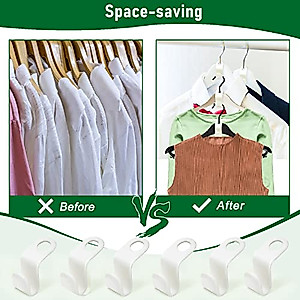 Coitak 40 PCS Clothes Hanger Connector Hooks, Mini Cascading Hanger Hooks Extender Clips, Space Saver Plastic Hangers Closet Organizer