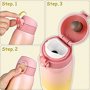 Kids Water Bottle, Double Wall Vacuum Insulated Stainless Steel Bottle for 24 hrs Cooling & 12 hrs Keep Warm, 9oz