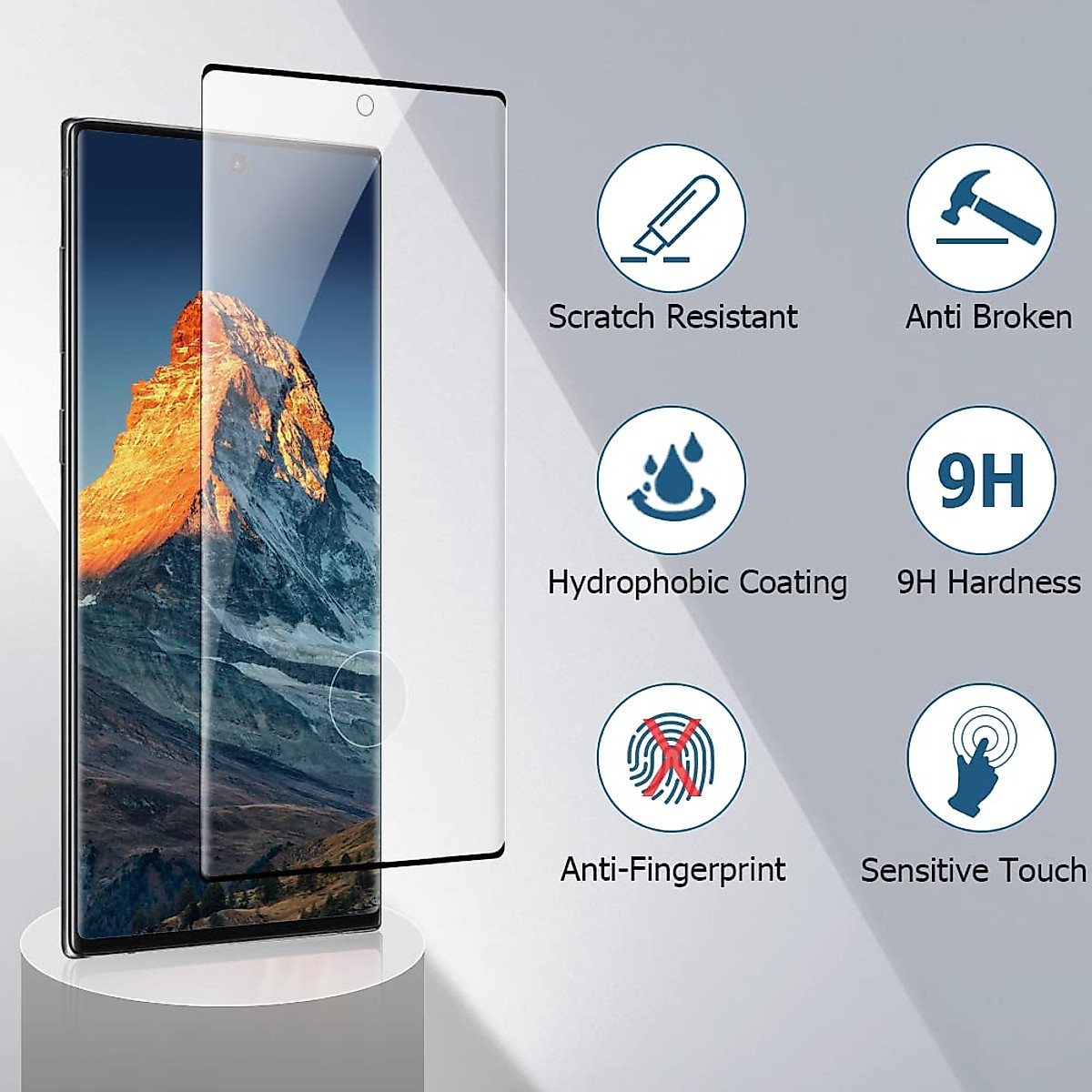 For Galaxy Note 10 Screen Protector Include 2 Pack Tempered Glass Screen Protector +2 Pack Camera Lens Protector, HD Clear, 9H Hardness, Case Friendly, Anti-Scratch for Samsung Galaxy Note 10 6.3 Inch