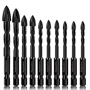 20PC Masonry Drill Bits, Mgtgbao Concrete Drill Bit Set for Tile,Brick, Plastic and Wood,Tungsten Carbide Tip Best for Wall Mirror and Ceramic Tile on Concrete and Brick Wall with Size 5
