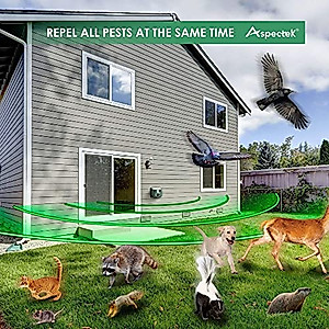 Yard Sentinel Outdoor Ultrasonic Animal Repeller with Motion Sensor, Adjustable Volume, Waterproof, Extension Cord, Powerful Repel for Squirrel, Raccoon, Skunk, Rabbit, Fox, Deer, Etc