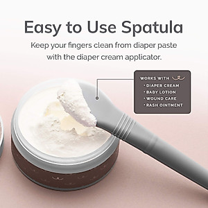 CURASALVE - Diaper Cream Spatula, 2 Pack Baby Diaper Cream Applicator, Soft Flexible Silicone Brush, Grey