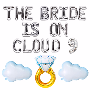 LaVenty Bride is on cloud 9 Balloons Bride is on cloud 9 Banner Decoration Backdrop The Bride Is On Cloud 9 Bachelorette Decoration