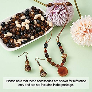 Craftdady 800Pcs Natural Oval Barrel Wood Loose Beads 4 Colors Tiny Smooth Wooden Tube Spacer Beads 12x8mm for Jewelry Craft Necklace Bracelet Earring Making