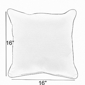 Mozaic AMPS116908 Indoor Outdoor Sunbrella Square Pillows, Set of 2 16 x 16 Blue Stripes