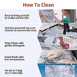 Aternoon Area Rug 5x7, Super Soft Fluffy Shaggy Rugs Floor Carpet for Living Room, Children Bedroom, Nursery Play Room, Home Decor, 5.3 x 7.5 Feet, Dark Grey