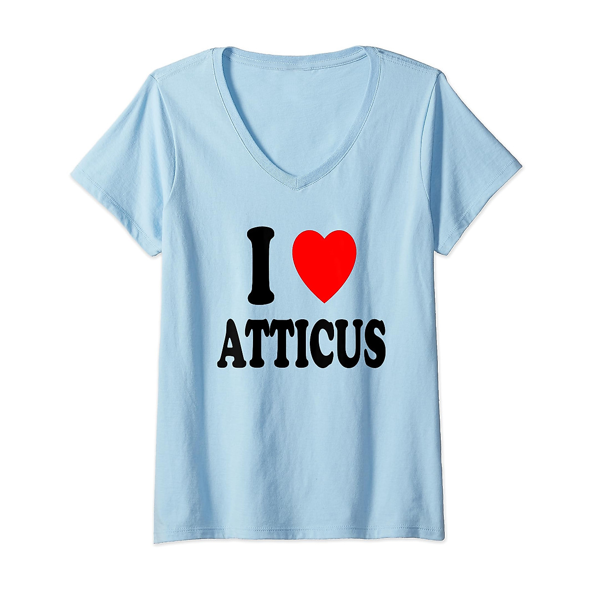 I Heart (Love) Atticus Cute Matching Couple Spouse Married V-Neck T-Shirt
