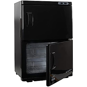 ForPro Expert Double Hot Towel Warmer, 46L Extra Large Capacity, Holds 48 Towels, Rust Resistant Towel Heater with Stainless Steel Racks, 25.5” H x 17.75” W x 11” D, Black