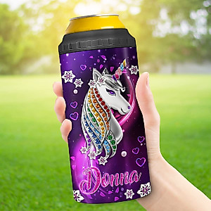 KOIXA Unicorn Can Cooler Insulated 4-in-1 16 Oz She Is Beauty She Is Grace She Can Stab You In The Face Stainless Steel Can Holder Travel Cup Funny Sarcastic Gifts For Women