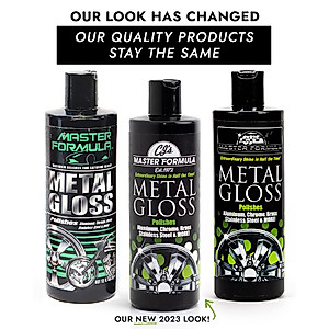 Original CJs Master Formula Metal Gloss Detail Polish 2 Pack 12oz Bottles Extraordinary Shine for Aluminum, Chrome, Brass, Stainless Steel and More