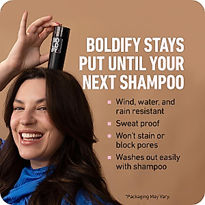 BOLDIFY Hair Fibers (28g) - Fill In Thinning and Fine Hair for an Instantly Fuller, Thicker Look - 14 Shades for Women & Men - Dark Brown