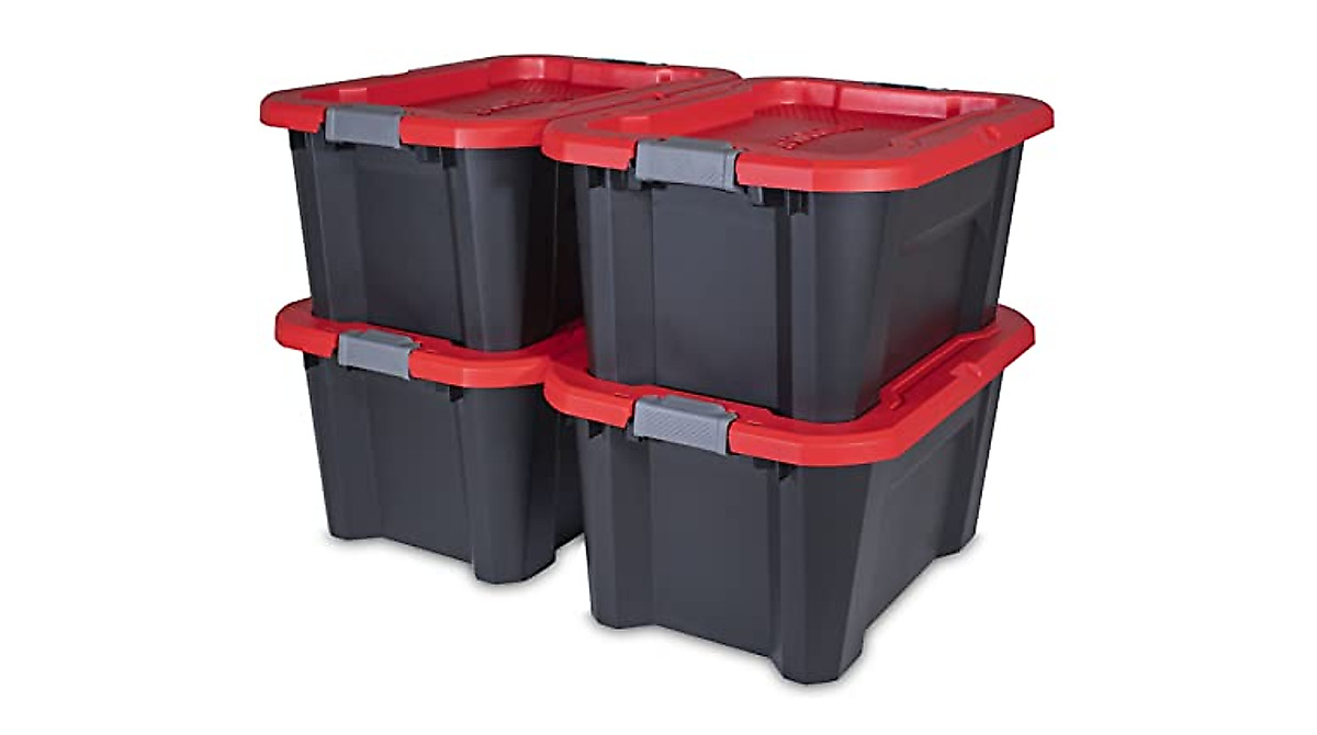 CRAFTSMAN 4-Pack 20 Gallon Storage Bins | Stackable & Secure