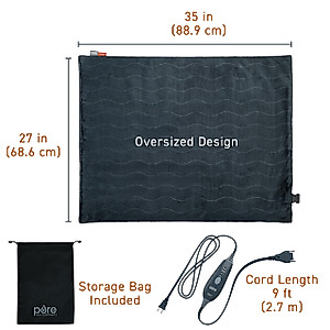 Pure Enrichment PureRelief Pro Far Infrared Oversized Body Wrap - 35” x 27” Full-Body Infrared Heating Pad for Back Pain, Shoulder Aches, Neck Strains, & Soreness in Knees, Abdomen, Chest, & Legs