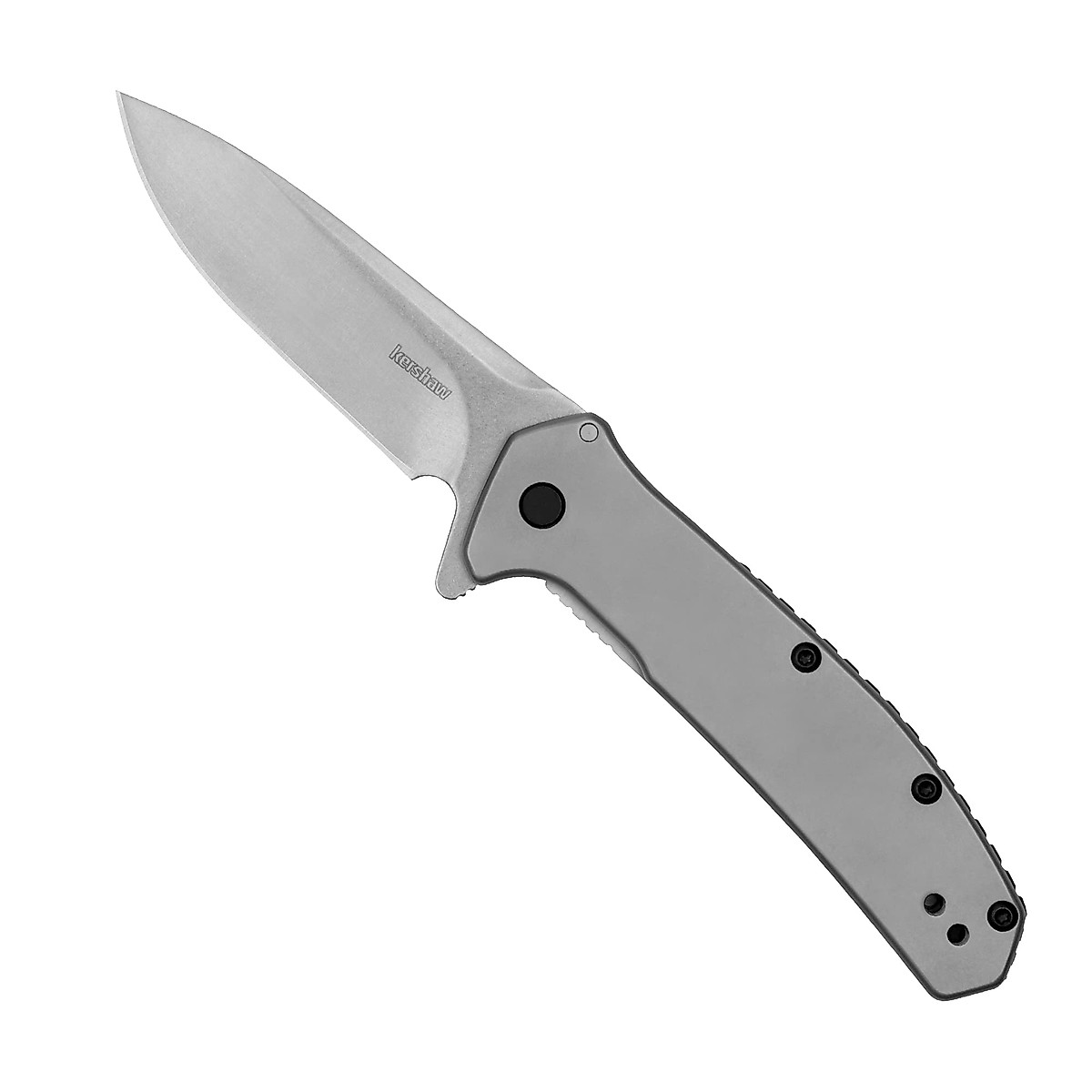 Kershaw Outcome Pocket Knife, 2.8 inch Stainless Steel Blade, Stonewashed Finish, Pocketclip,BLACK