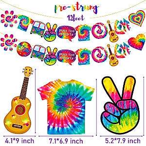 2pcs Tie Dye Birthday Banner Tie Dye Birthday Party Supplies Tie Dye Party Garland Decorations for Tie Dye Party Art Retro 60s 70s Theme Hippie Carnival Baby Shower Birthday Party Supplies
