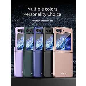 YJZSKRXFAK Case for Samsung Galaxy Z Flip5 5G 2023, Ultra Thin Slim Fit Elegant Business Smooth Cover Protective Cover Case for Galaxy Z Flip 5-Rose Gold