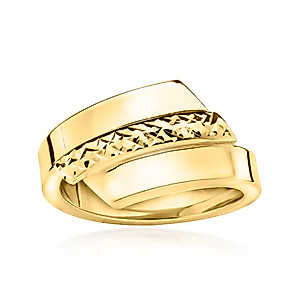 Ross-Simons Italian 14kt Yellow Gold Diamond-Cut and Polished Ring. Size 7