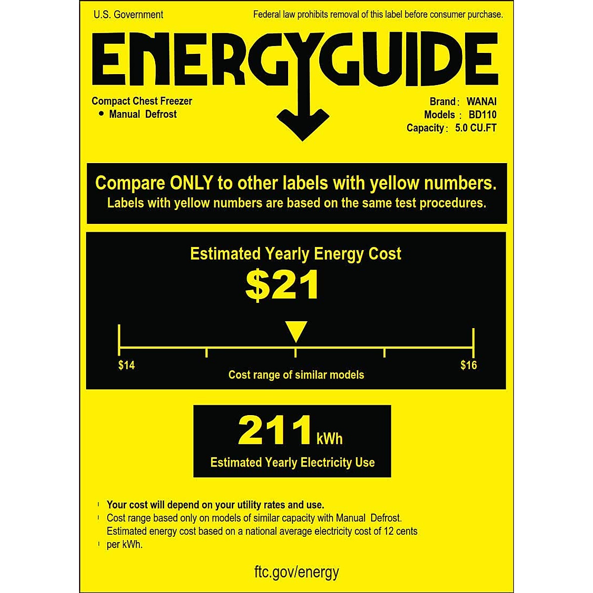 Chest Freezer 5.0 Cu.Ft Small Deep Freezer White Top Door Mini Freezer with Removable Basket, Low Noise, 7 Adjustable Temperature and Energy Saving Perfect for Home Garage Basement Dorm or Apartment