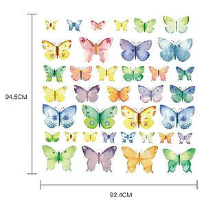 Kath and Cath Butterfly Wall Stickers Butterfly Wall Decals Wall Decor Removable for Girls Kids Nursery Bedroom Living Room