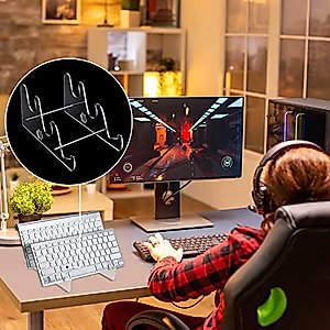 Acrylic Keyboard Display Stand Holder Mechanical Computer Keyboard Stand Shelf for Desk Transparent Acrylic Stand 3 Tier Keyboards Storage Holder Tray for Computer Tablet Picture Frame