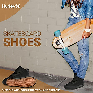 Hurley Roddy Kids High Top Skateboard Sneakers, Black Sports Shoes for Boys and Girls, Sneakers for Toddlers and Children