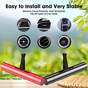 2 Packs Custom Car Air Freshener Diffuser Vent Clips for Car Decoration Accessories with 12 Refill Sticks for Car, Office, Kitchen, Bathroom, Pet Houses-Red and Black