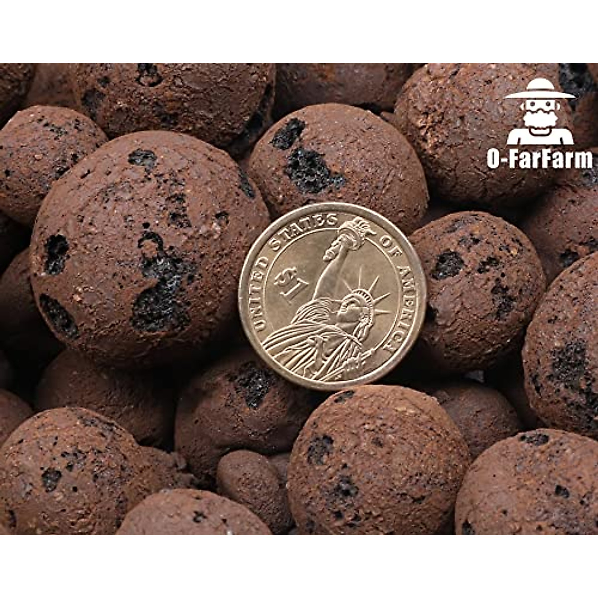 O-FarFarm Clay Pebbles for Indoor Plants, Hydroponics Supplies Clay Balls for Hydroponic Growing, 3 Sizes to Choose for Orchids, Hydroponics, Aquaculture(1qt, 10-30mm)