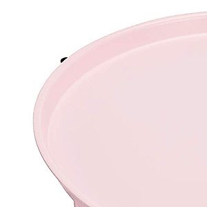 Amazon Basics Round Storage End Table, Side Table with Cloth Basket, Dusty Pink, 17.7"D x 17.7"W x 18.9"H