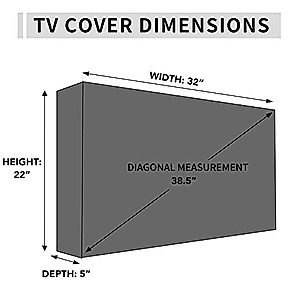 Outdoor TV Cover with Front Flap for Watching TV on Rainy Days, Convenient Use Without Remove, Durable TV Cover with Free Cleaning Cloth (30-32 inch, Black)