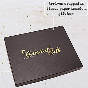 Celestial Silk 100% Silk Pillowcase for Hair Zippered Luxury 25 Momme Mulberry Silk Charmeuse Silk on Both Sides of Cover -Gift Wrapped- (Standard, Black)