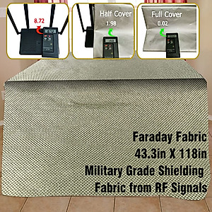 Fara day Fabric 43.3in * 118in, Conductive Fabric Made from Copper and Nickle Fara day Fabric, Military Grade Material DIY for Protection from Bad