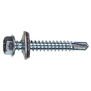 The Hillman Group 47261 12-14 x 1-Inch Hex Washer Head Self Drilling Screw with Washer
