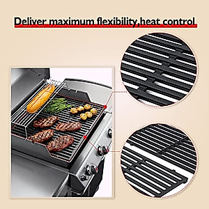 17.5 Inch 7638 7525 65906 Grates Replacement Parts for Weber Spirit 300 Series Grill Grate Spirit E-310 E-330 S-310 S-315 Spirit ii E-310 Genesis Silver B/C Gold B/C Spirit 700 Cast Iron Cooking Grate