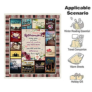 Retirement Gifts for Women Men 2022 Throw Blanket ,Retirement Appreciation Gifts for Boss Coworkers,Retire Party Gifts for Friends,Grandma,Teachers,Nurses Soft Throw Blankets (RETIRED,50"x 60")