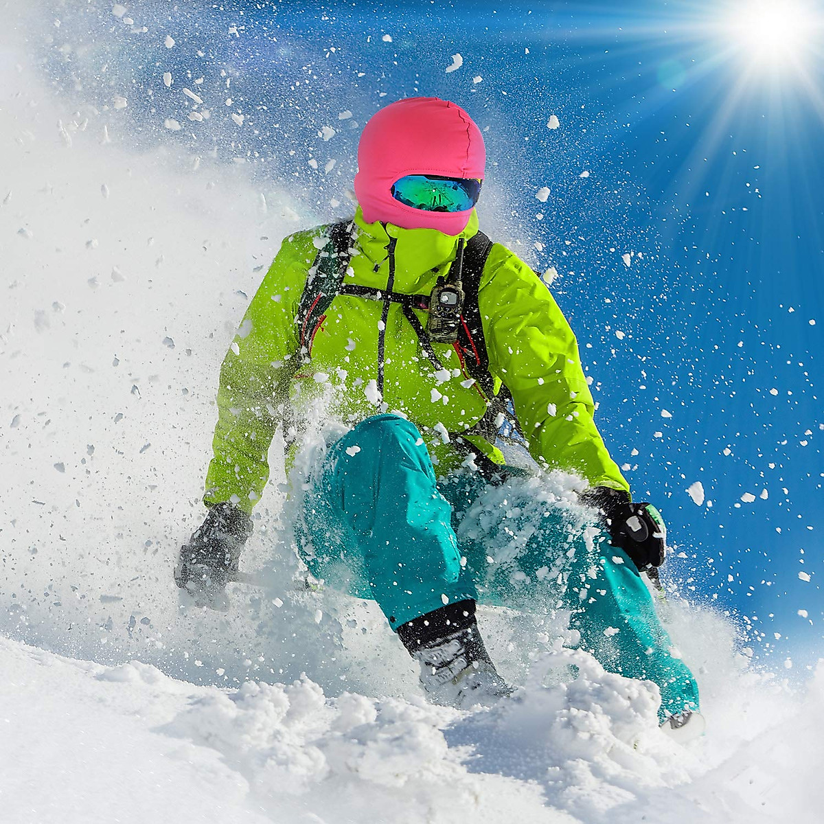 SATINIOR 8 Pieces Ski Mask Cover Full Face Mask UV Protection Summer Ice Silk Balaclava Neck Gaiter Women Men Outdoor Sport(Vivid Colors)