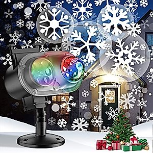 Projector Lights, 2-in-1 Moving Patterns Landscape Waterproof Outdoor Indoor Light with Remote Control for Halloween Birthday Holiday Gathering Party (16 Slides Multicolor)