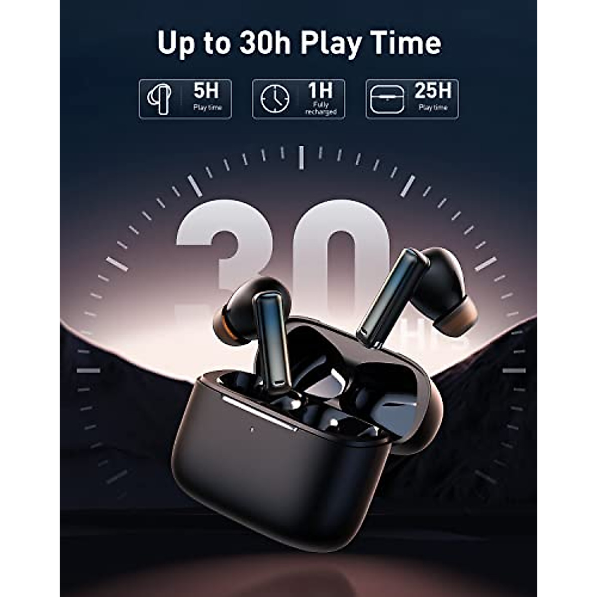 Baseus Wireless Earbuds, Active Noise Cancelling Bluetooth 5.2 Earbuds with 4 ENC Mics & Wireless Charging Case, 38ms Low Latency 30H Playtime Bluetooth Headphones for iPhone and Android(Bowie M2+)