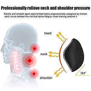 Newgam Car Pillow - Car Neck Pillow for Neck Pain Relief and Cervical Support,Car Seat Neck Pillow with 100% Pure Memory Foam and Washable Cover,Car Headrest Pillow Black