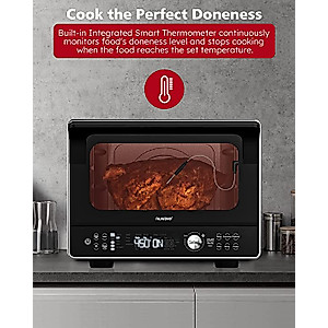 Nuwave TODD ENGLISH iQ360 Digital Smart Oven, 20-in-1 Convection Infrared Grill Griddle Combo, 34-Qt Mega Capacity, 1800 Watts, Adjustable Triple Surround Heat Zones, Smart Thermometer, WIFI Enabled