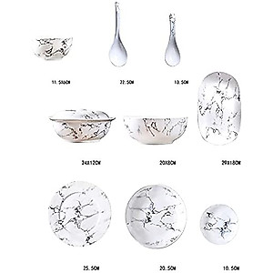 GagalU Dinner SetsDinnerware Set for Home or Special Restaurant, 55PCS Chinese Style Bone China Dinnerware Set Household Phnom Penh Ceramic Bowl Dishes Plate Service for 10