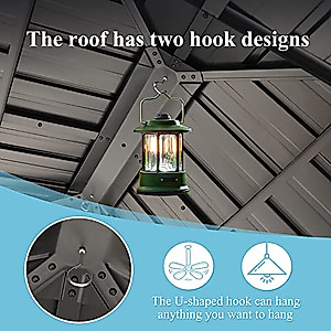 Funny Sunny 10' x 12' Patio Hardtop Gazebo - Outdoor Heavy Duty Gazebo with Aluminum Frame, Galvanized Hardtop Gazebo with Breathable Netting for Garden, Lawns, Party, Poolside