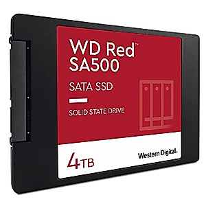 Western Digital 4TB WD Red SA500 NAS 3D NAND Internal SSD - SATA III 6 Gb/s, 2.5"/7mm, Up to 560 MB/s - WDS400T1R0A, Solid State Hard Drive
